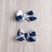 Navy Checkered Fabric Bows | Girl Bow | Headband | Pigtail Bows ...