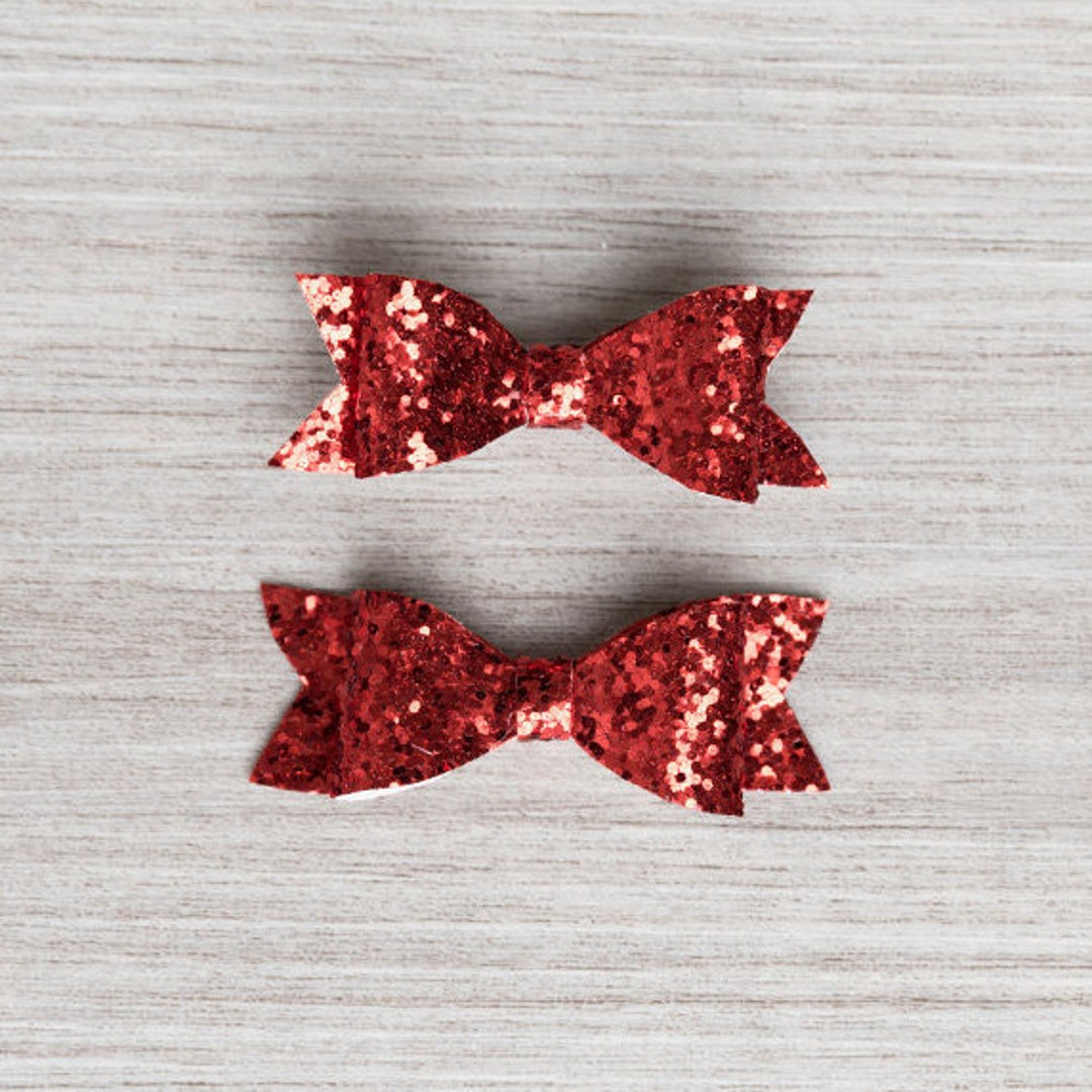 Red Glitter Pigtail Bows | Girl Bows | Red Bows | Pigtail Bows ...