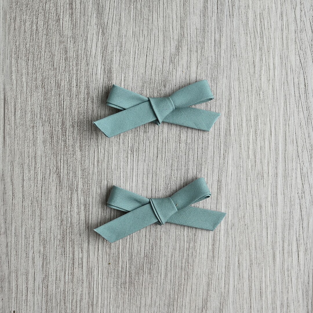 Dark Teal Fabric Bows | Girl Bows | Pigtail Bows | Teal Bow | Headband ...