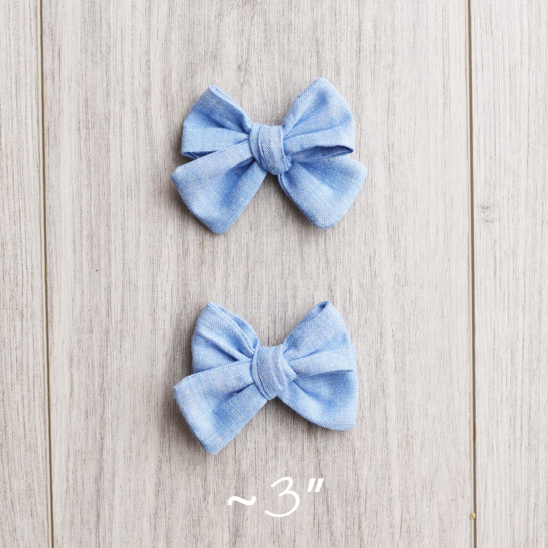 Blue Pigtail Bows | Girl Bow | Toddler Bow | Pigtail Bows | Matching ...