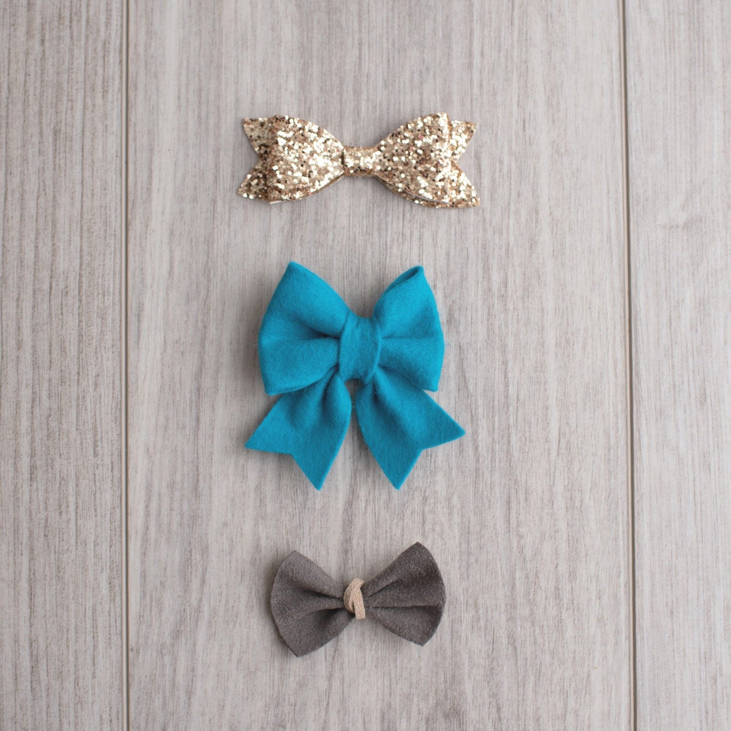 Glitter Felt and Faux Suede Bows Girl Bows Teal Bow - Etsy