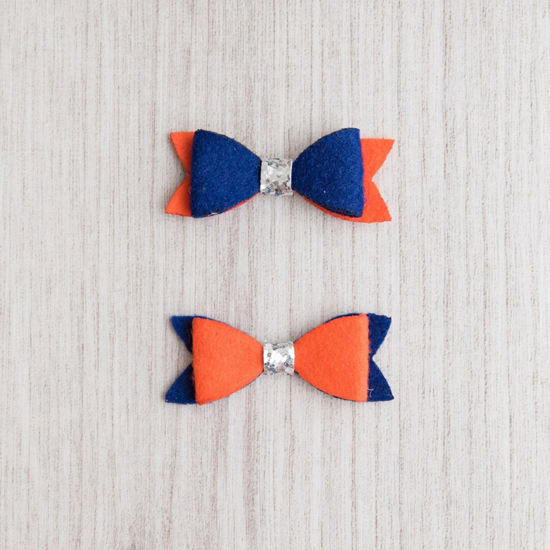 Denver Broncos Bows Girl Bows Sports Bows Glitter Bow Headband Non Slip ...