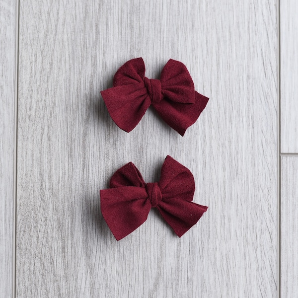 Maroon Hair Bow - Etsy