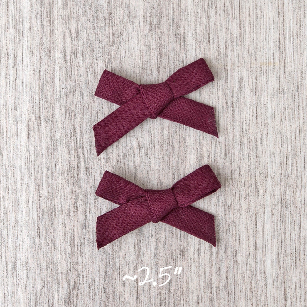 Dark Purple Bows Girl Bow Pigtail Bows Fall Bows Bias - Etsy