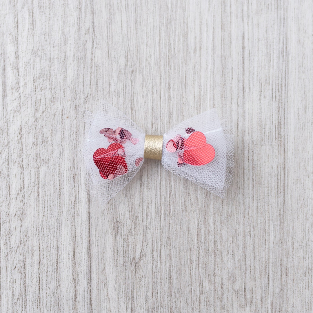 Confetti Tulle Valentine Bow | Valentine Bows | Girl Hair Bow ...