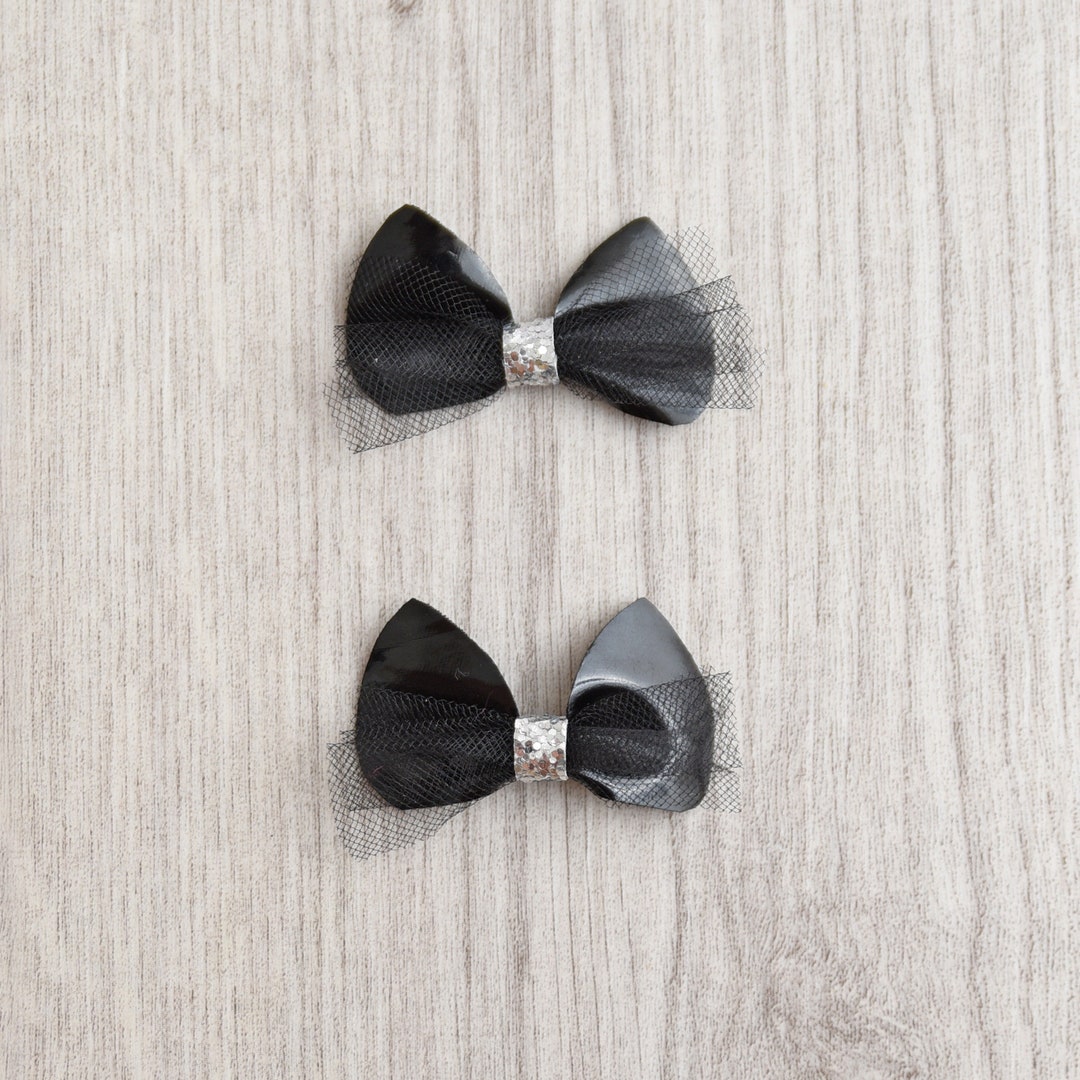 Shiny Black Cat Bows | Girl Bows | Pigtail Bows | Black Patent Leather ...