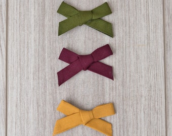 Fall Fabric Bows Girl Bow Bias Tape Bow Headband | Etsy