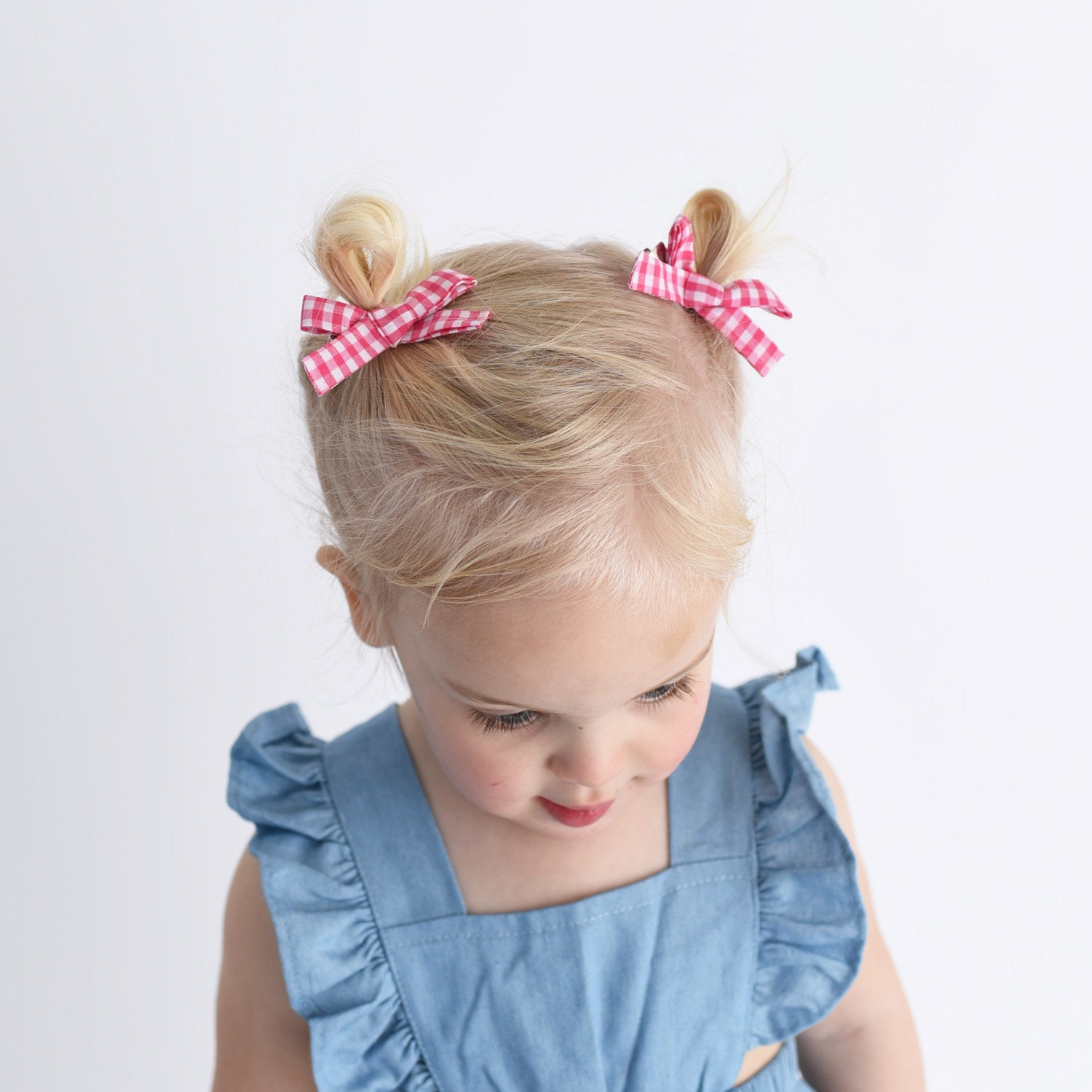 Purple Checkered Fabric Bows Girl Bow Headband Bias Tape | Etsy