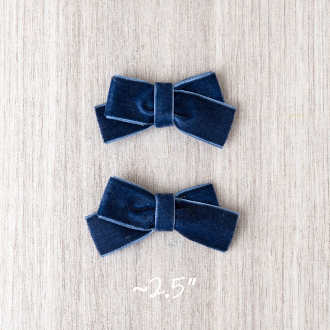 Blue Velvet Bows girl bow pigtail bows headband | Etsy