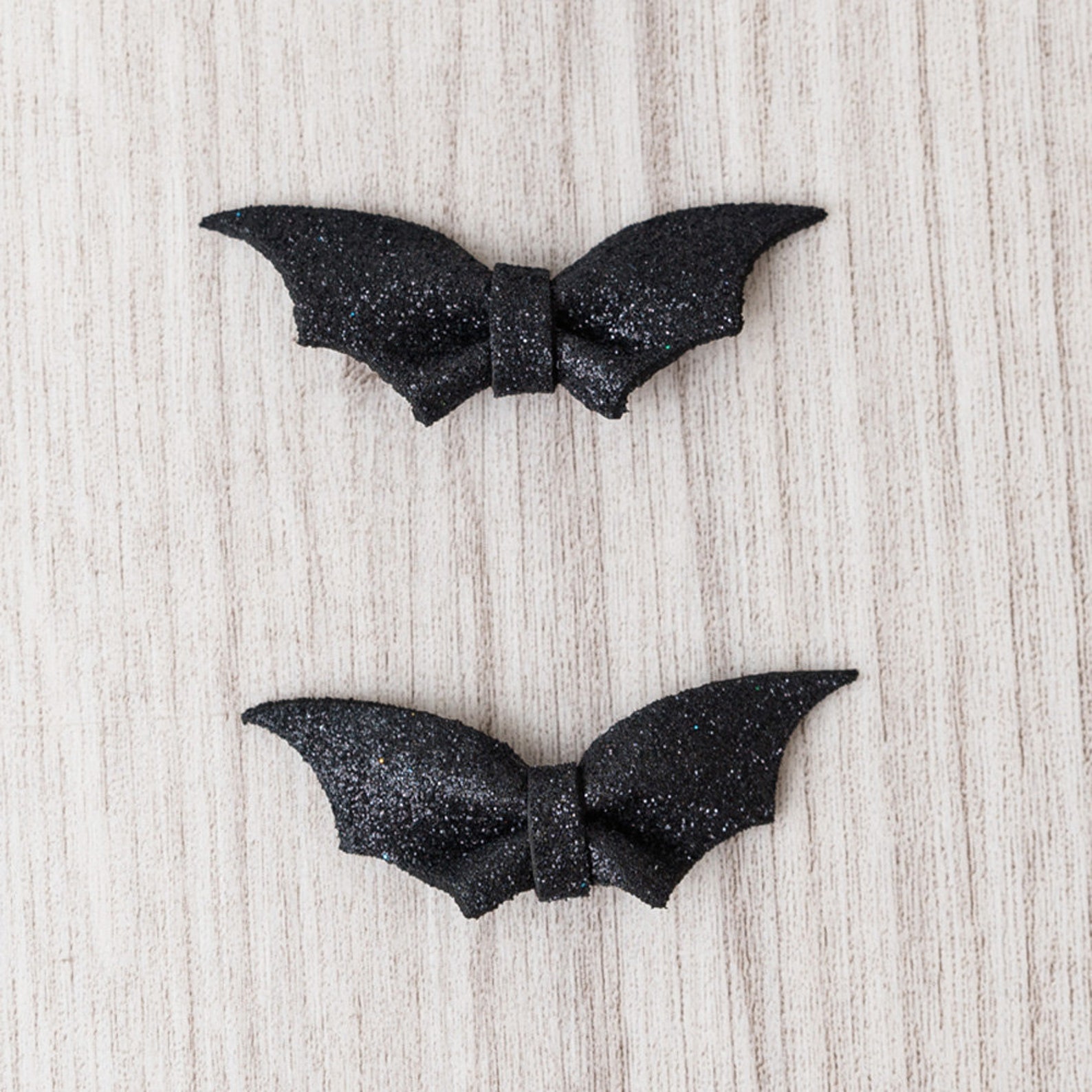 Black Sparkle Bat Bows | Girl Bows | Pigtail Bows | Black Glitter Bow ...