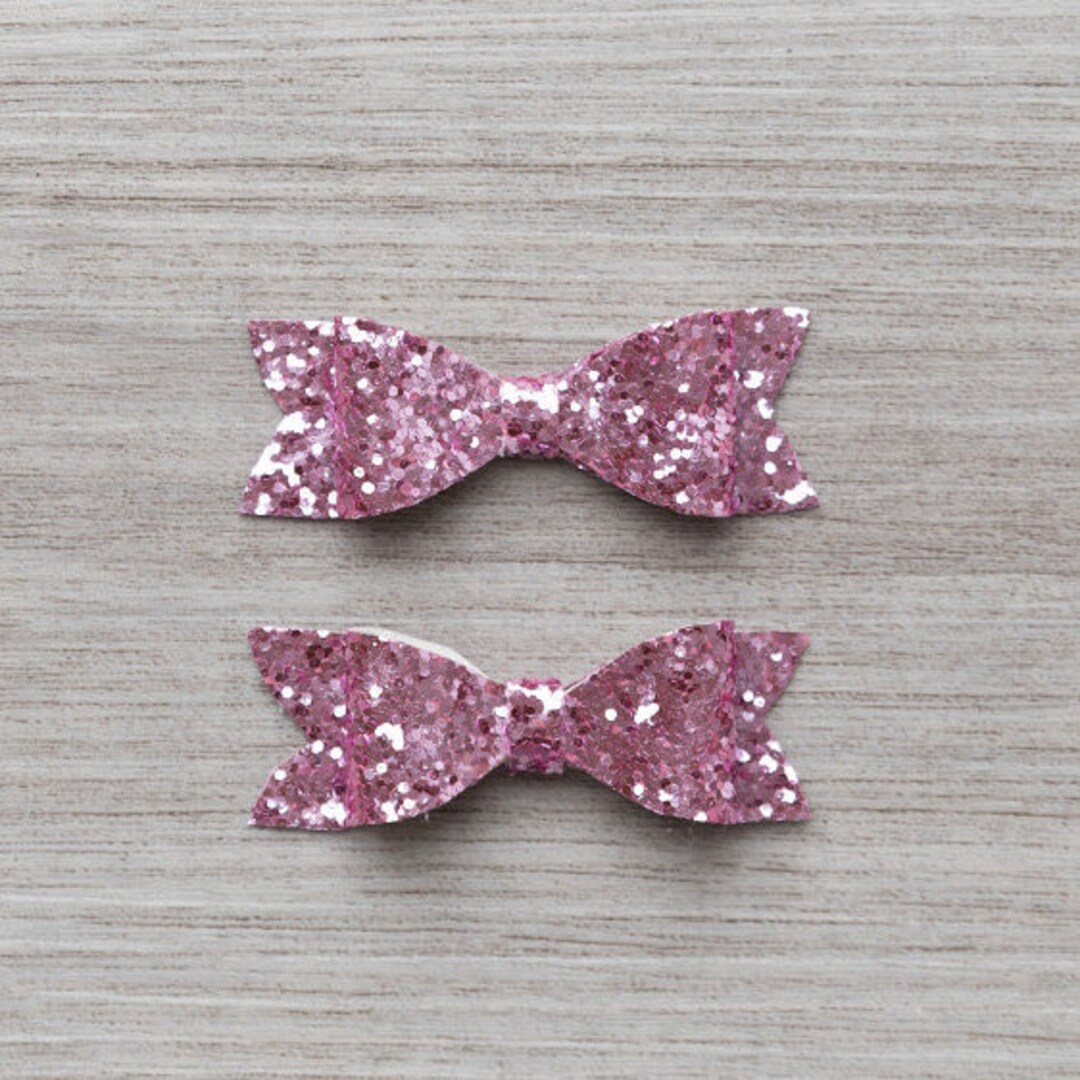 Pink Glitter Pigtail Bows | Girl Bows | Pink Bows | Pigtail Bows ...