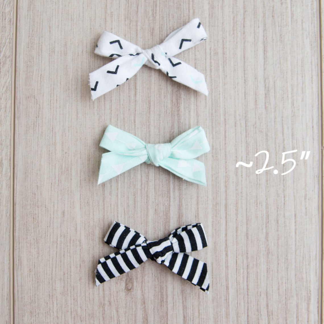 Black, White and Teal Fabric Bows| Girl Bows | Newborn Bows | Headband ...
