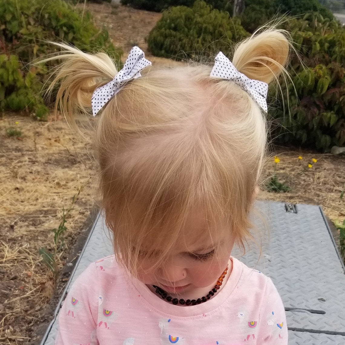 Black and Gold Fabric Bows Girl Bows Pigtail Bows Black | Etsy