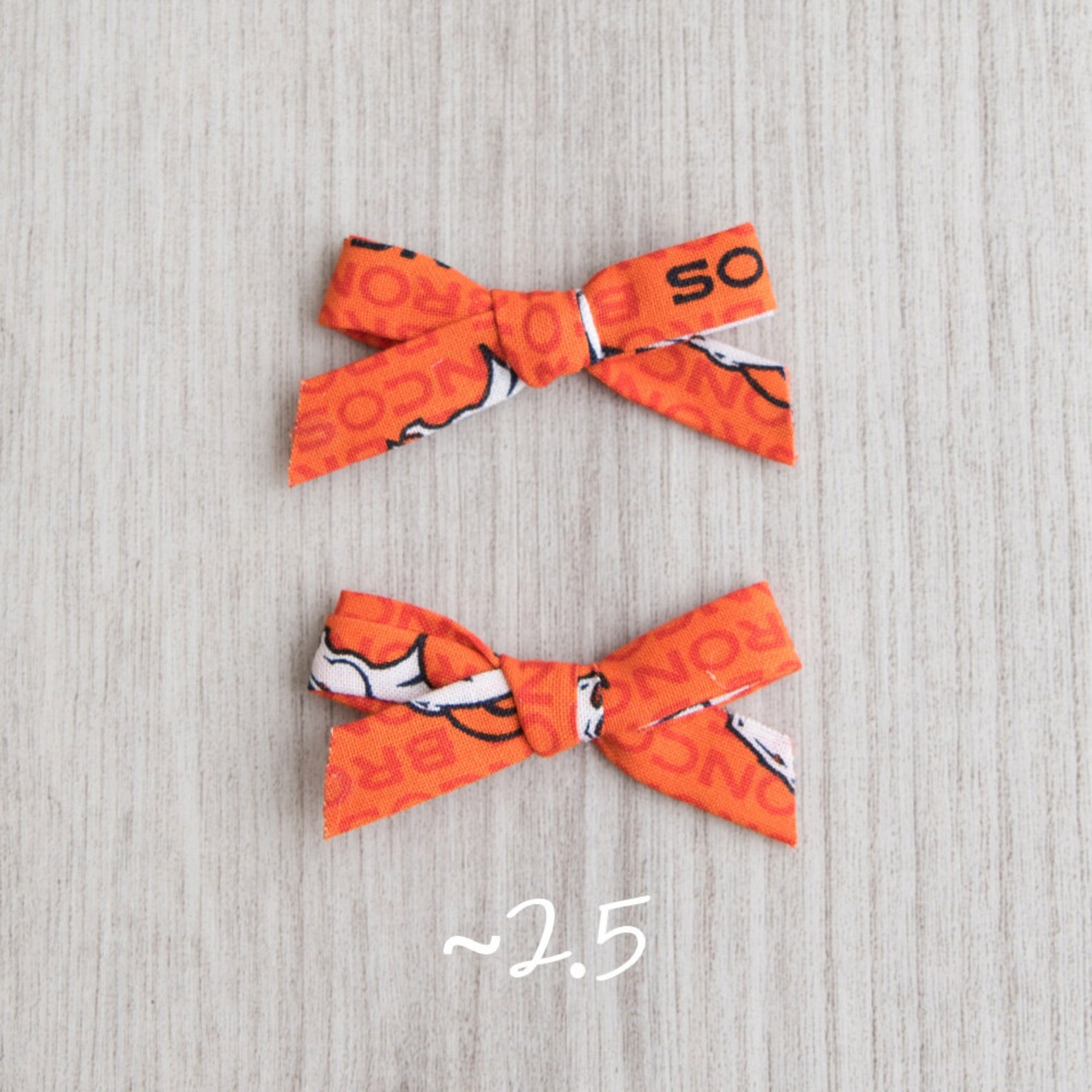 Denver Broncos Fabric Bows Girl Bows Pigtail Bows Orange - Etsy