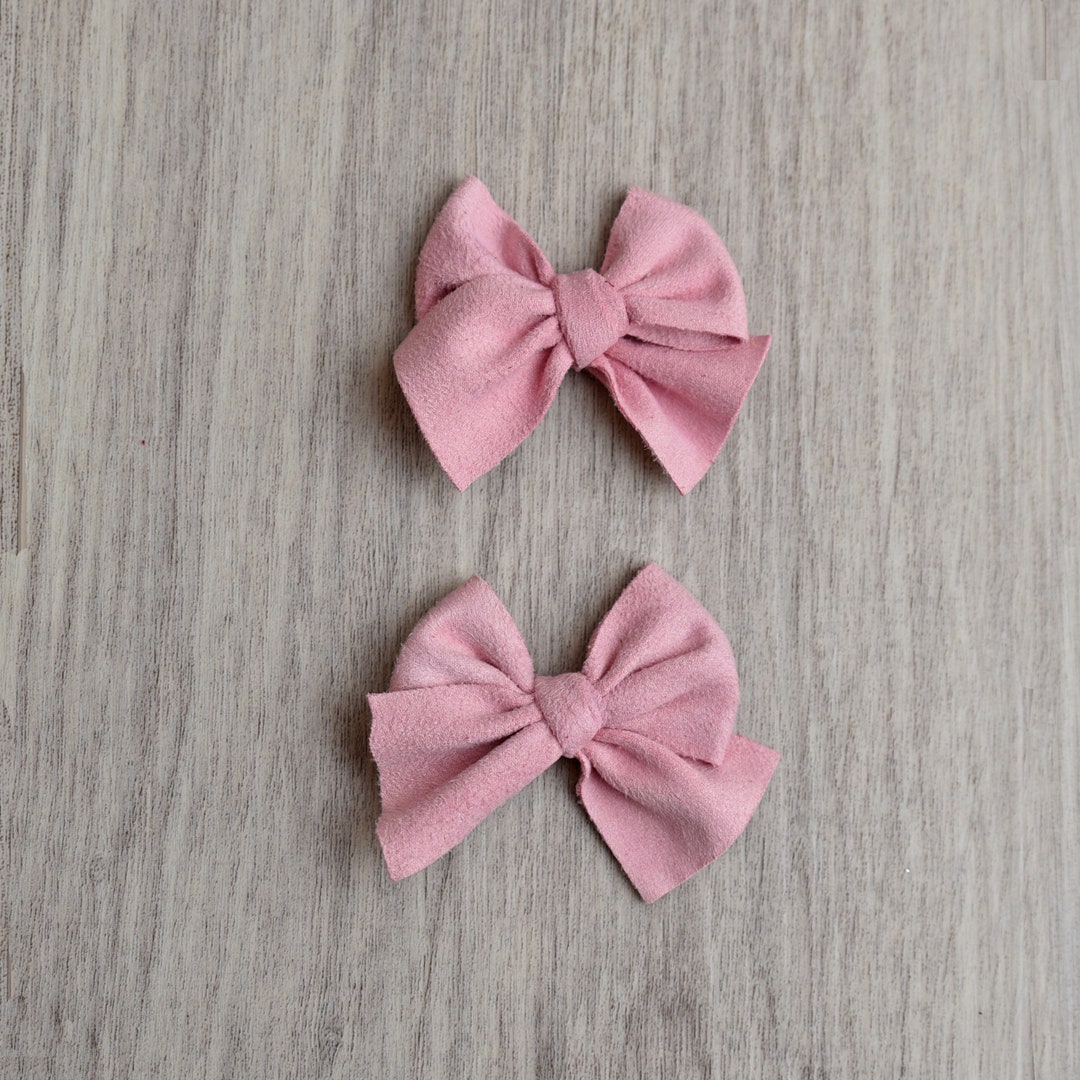 Soft Dusty Pink Bows | Girl Bow | Headband | Toddler Bow | Pigtail Bow ...