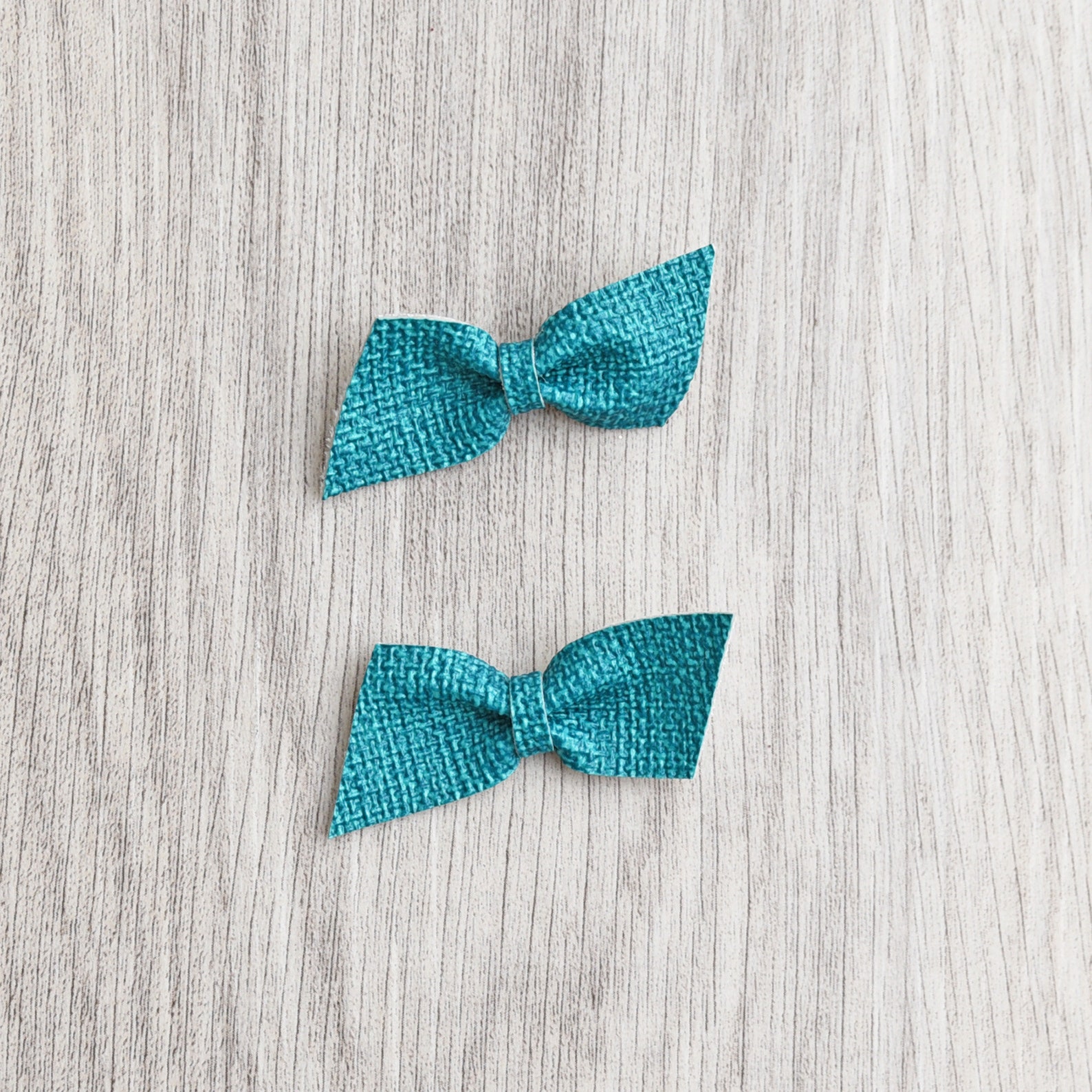 Teal Faux Leather Pigtail Bow Set Girl Bows Teal Pigtail | Etsy