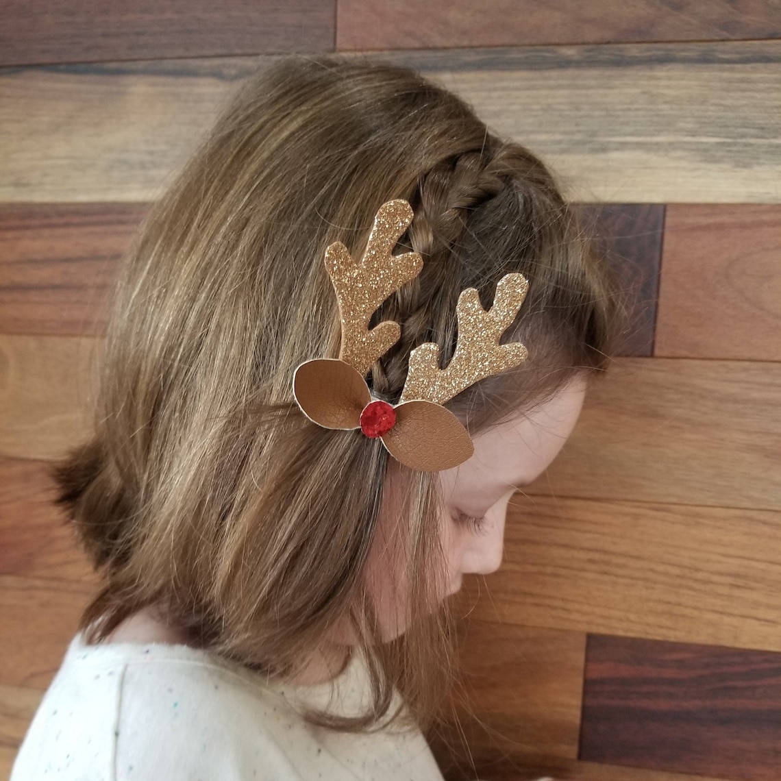 Rudolph Holiday Bow girl bow headband reindeer bow | Etsy