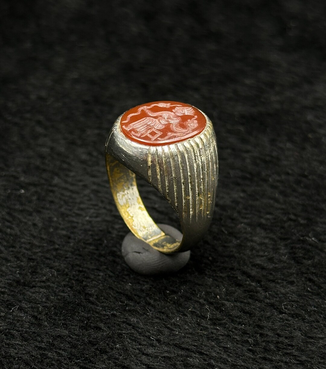 Wonderful Very Rare Ancient Roman Silver Old Ring With Intaglio King ...