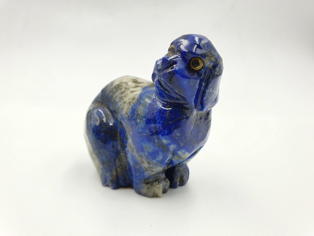 Handmade Lapis Lazuli Dog Carving Statue - Etsy