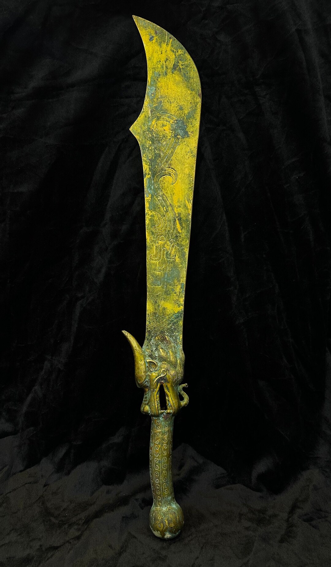 Ancient Chinese Bronze Sword, Dragon Head Gilded Hilt - Etsy