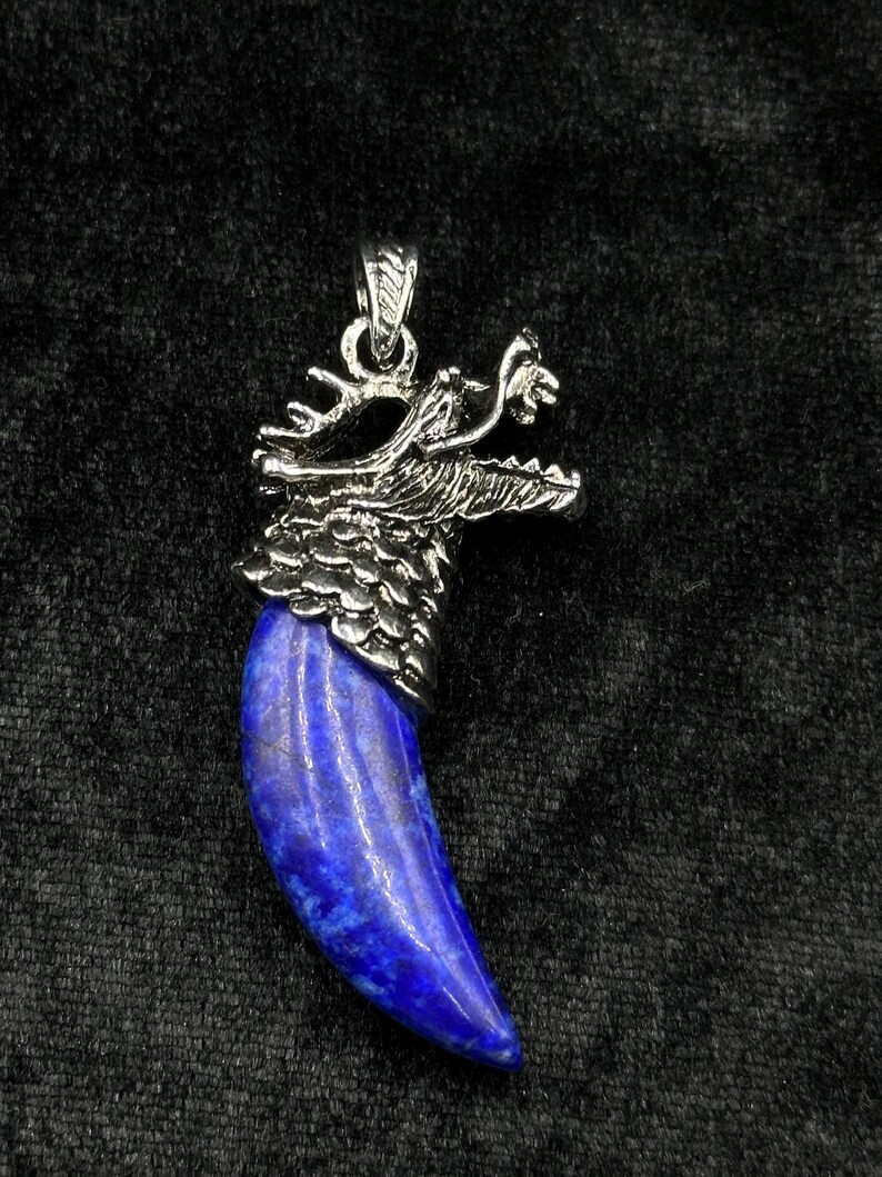 Handmade Tibetan Lapis Lazuli Dragon Pendant, Silver Plated - Etsy