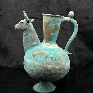 Ancient Near Eastern Empire Bronze Ewer With Protome of a Cow - 5th ...