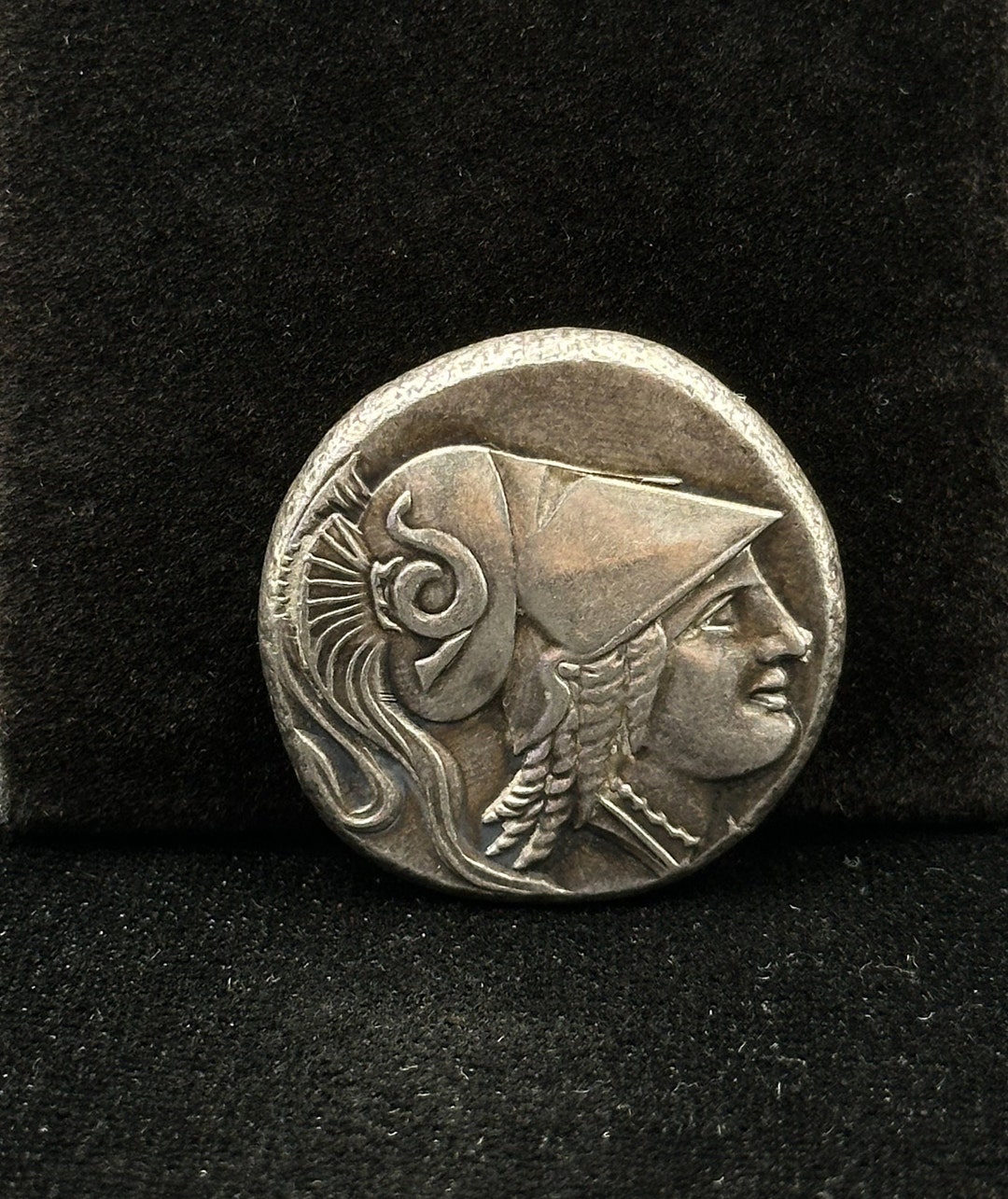 Ancient Roman Silver Plated Tetradrachm With Corinthian-style Athena on ...
