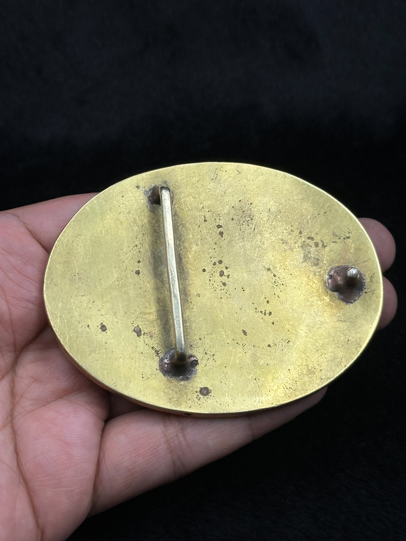 VINTAGE Tibetan Brass Handmade Beautiful Belt Buckle With Turquoise and ...