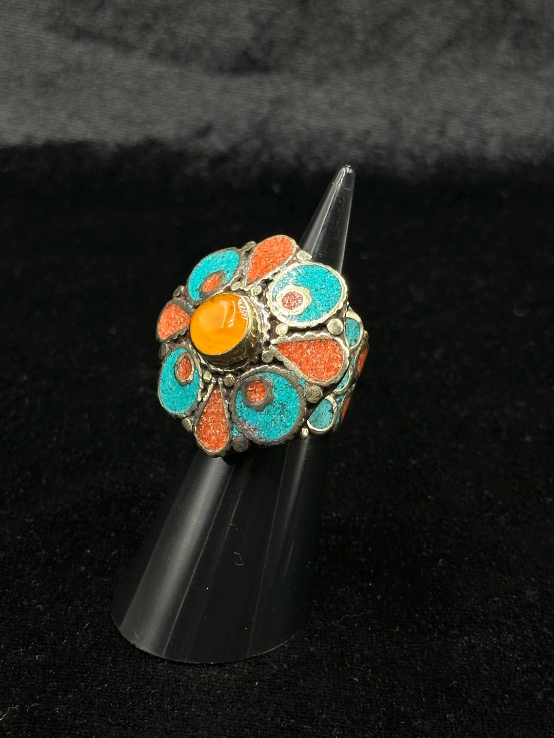 Adjustable Tibetan Nepalese Beautiful Ring With Turquoise Coral and ...
