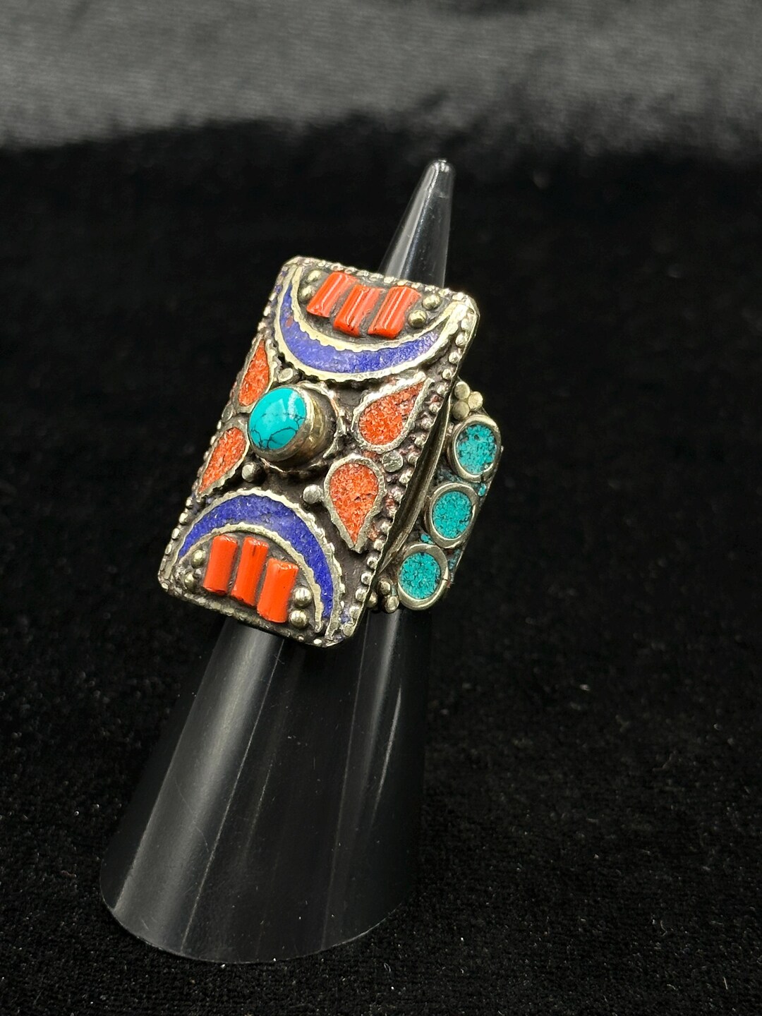 Adjustable Tibetan Nepalese Beautiful Ring With Turquoise Coral and ...