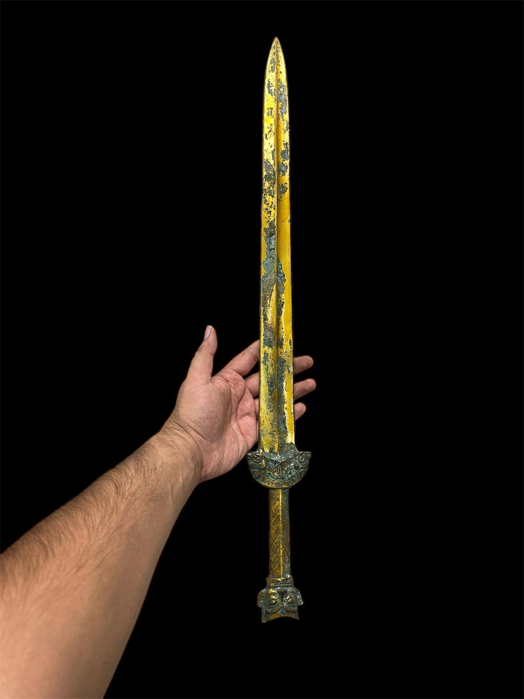 Rare Ancient Roman Old Bronze Gold Gilded Unique Big Sword 200 BC 65cm ...