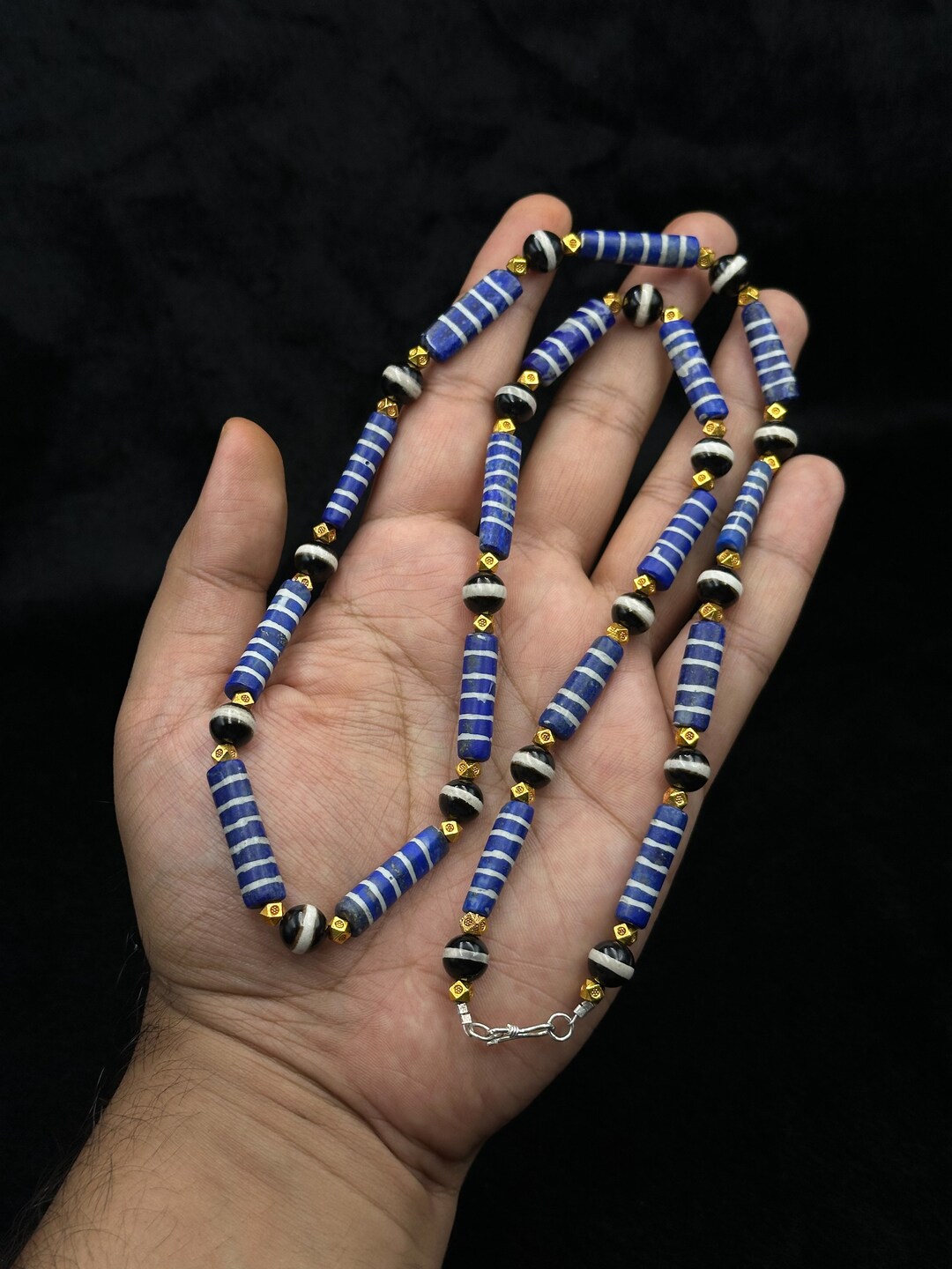 Beautiful Old Antique Etched Lapis Lazuli Gold Gilded and Himalayan ...