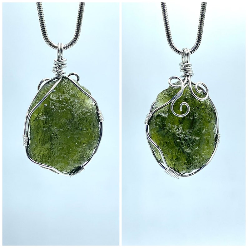 100% Natural Moldavite Certified Pendant From Czech Republic / - Etsy