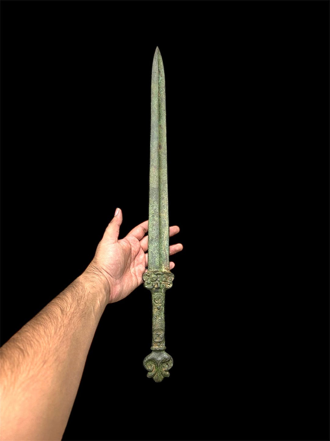 Extremely Rare Ancient Roman Old Bronze With Patina Unique Dagger Sword ...