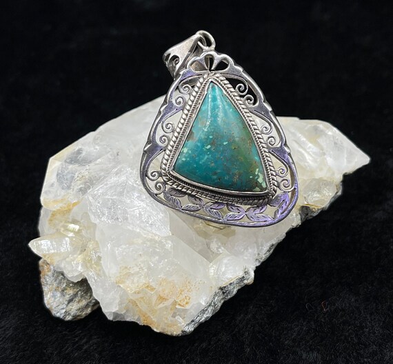 Antique Tibetan Sterling Silver 925 Natural Turquoise… - Gem
