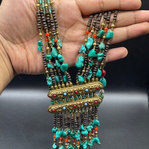 Unique Design Handmade Tibetan Old Necklace With Natural Turquoise ...