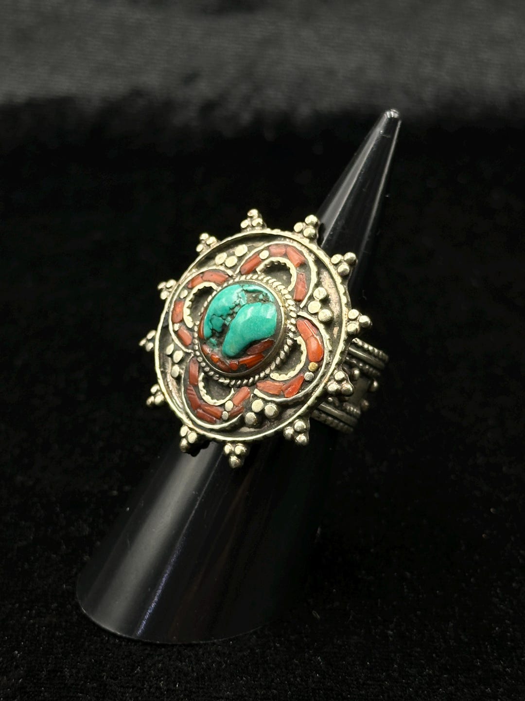 Tibetan Nepalese Vintage Beautiful Handmade Ring With Turquoise and ...