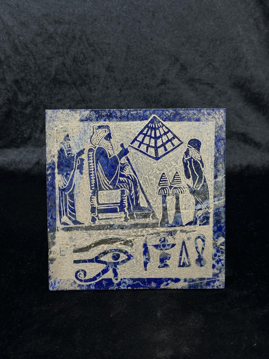 Museum Quality Ancient Sasanian Lapis Lazuli Tablet Depicting Warriors ...