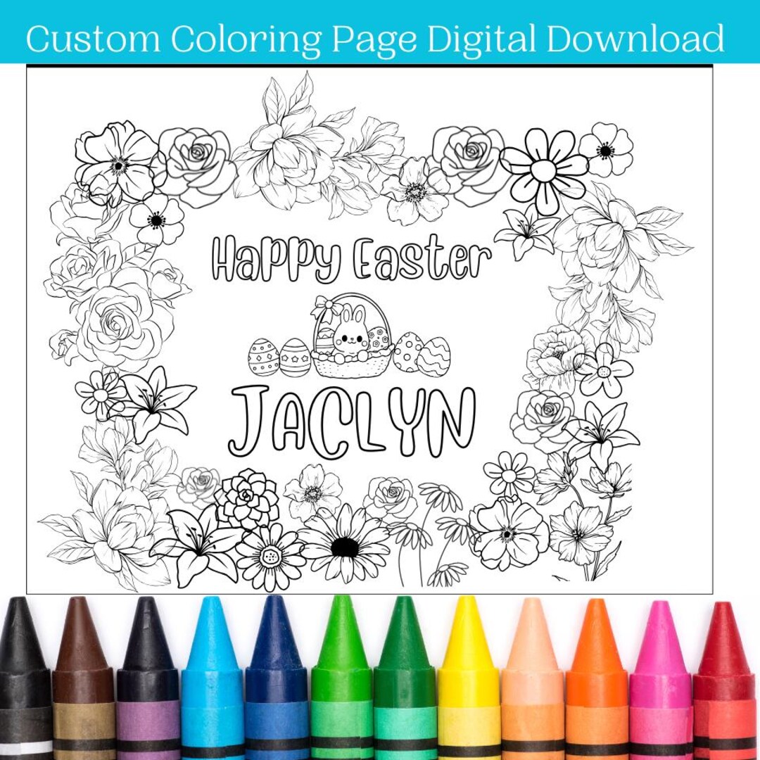 Happy Easter Coloring Design Template, Bunny Easter Coloring Book Kid ...