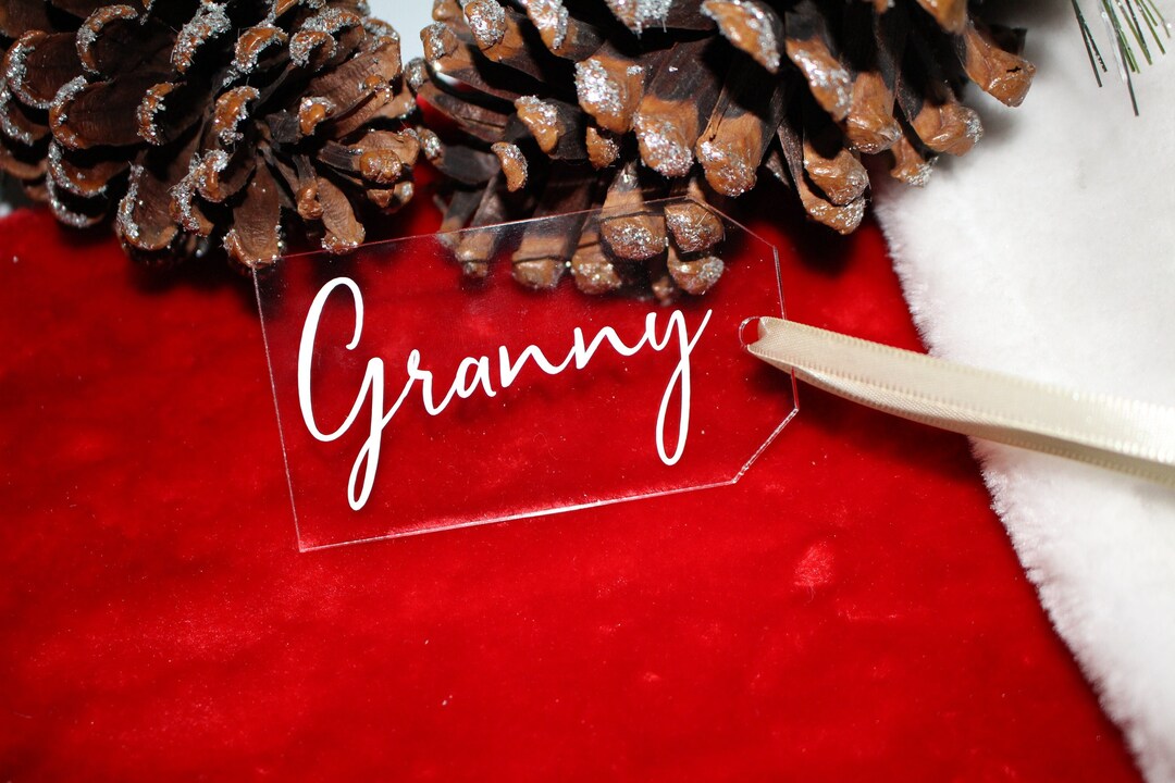 Granny Gift Tag, Grandma Gift Tag, Family Christmas Name Tag, Name ...
