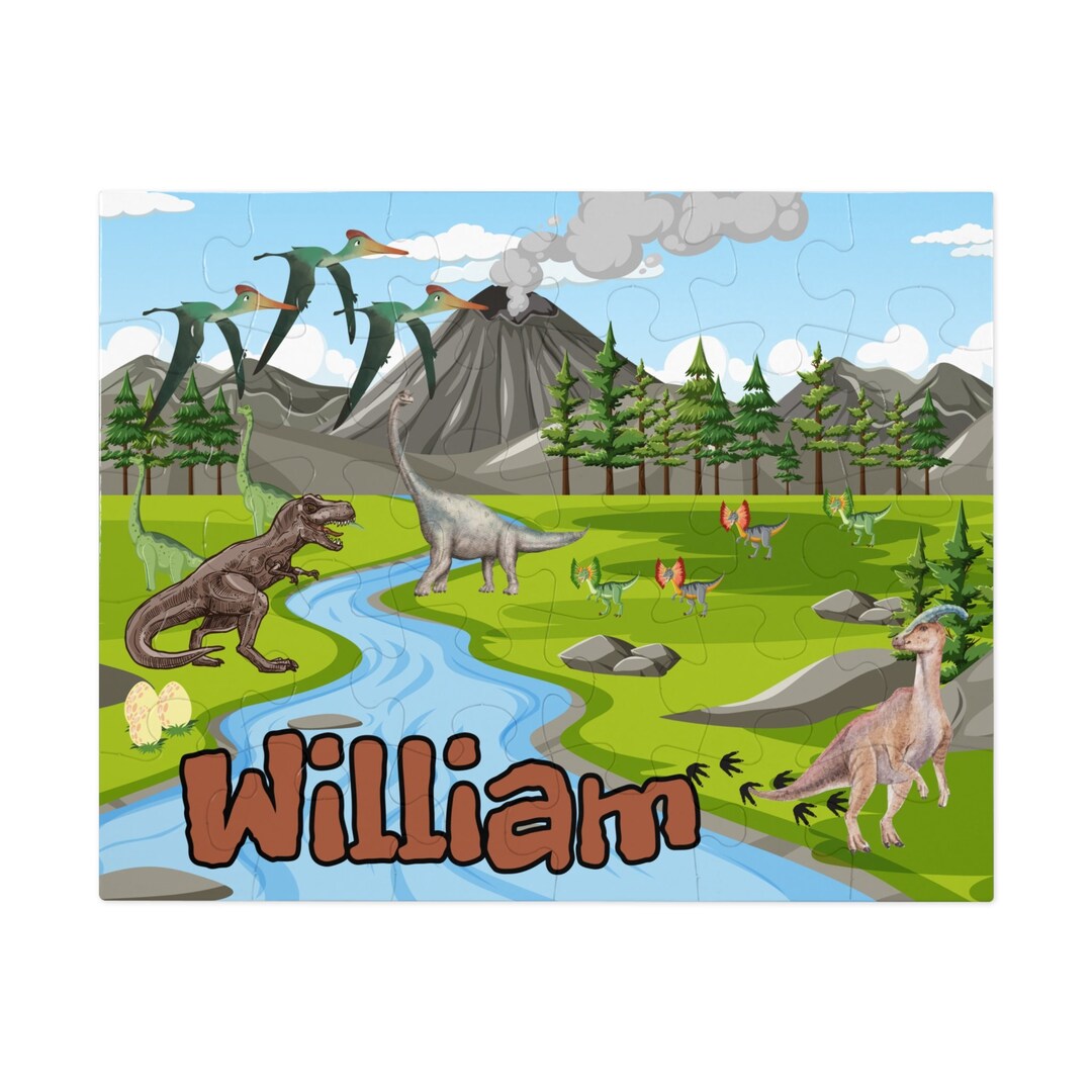 Dinosaur Child Name Puzzle Sublimation Design Template, Digital Kid ...