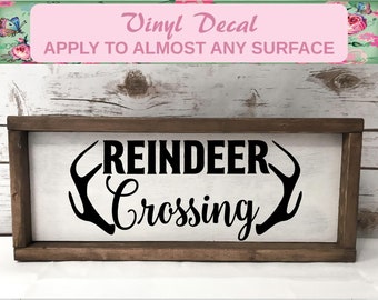 Reindeer Crossing Sign - Etsy