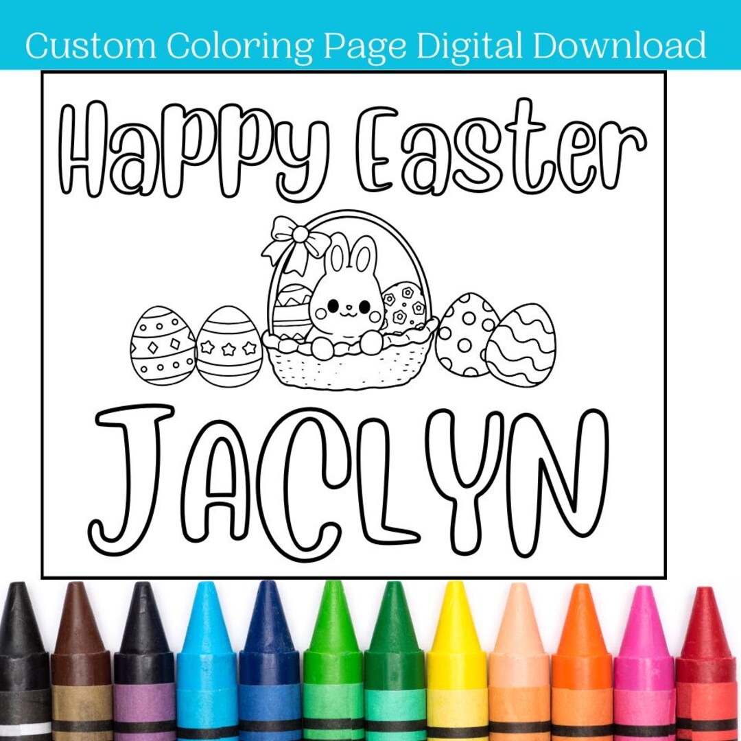 Happy Easter Coloring Design Template, Bunny Easter Coloring Book Kid ...