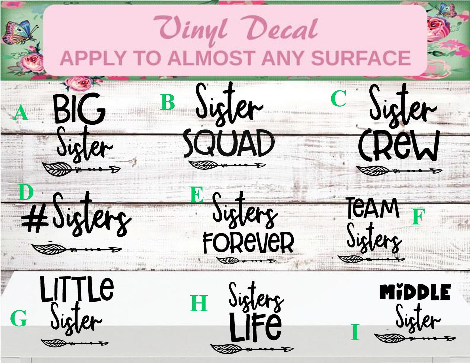 Sister Decal Sister Sticker Sister Crew Decal Sister Squad | Etsy