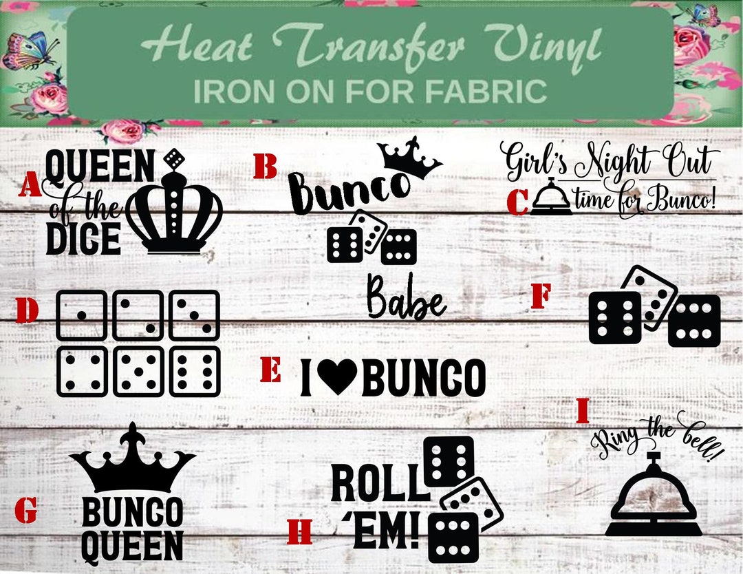 Bunco Decal, Iron On, Bunco Shirt, Bunco Queen Shirt, Dice Shirt, Queen ...