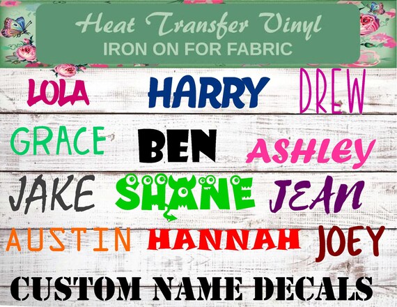 Custom Name Iron On Personalized Name Iron On Name Iron On | Etsy