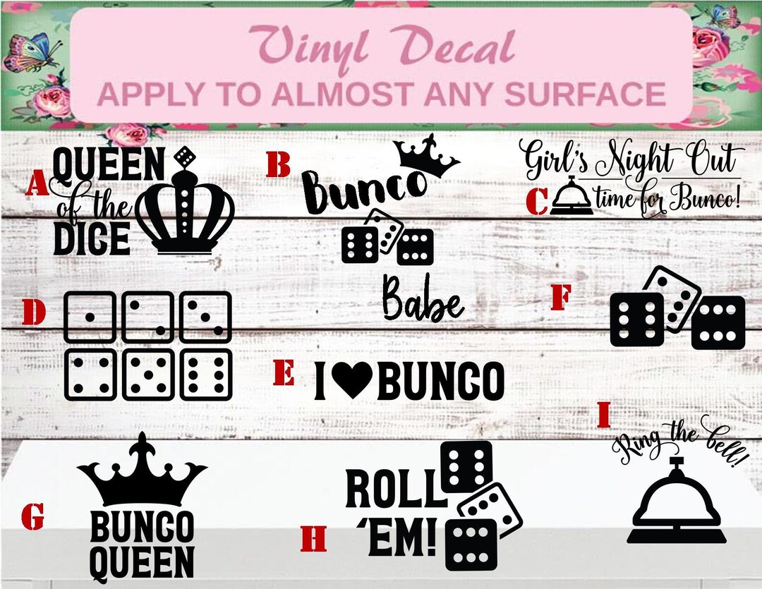 Bunco Decal, Bunco Sticker, Bunco Queen Decal, Dice Decal, Dice Game ...