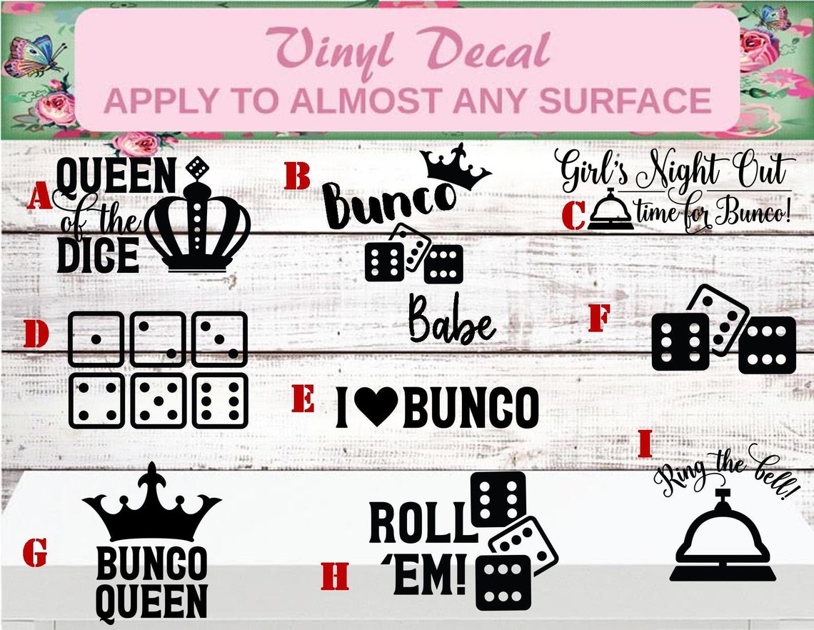 Bunco Decal Bunco Sticker Bunco Queen Decal Dice Decal - Etsy