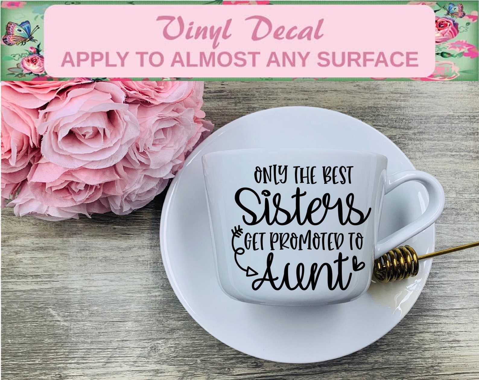 Promoted to Aunt Aunt Announcement Aunt Life Cup Decal | Etsy