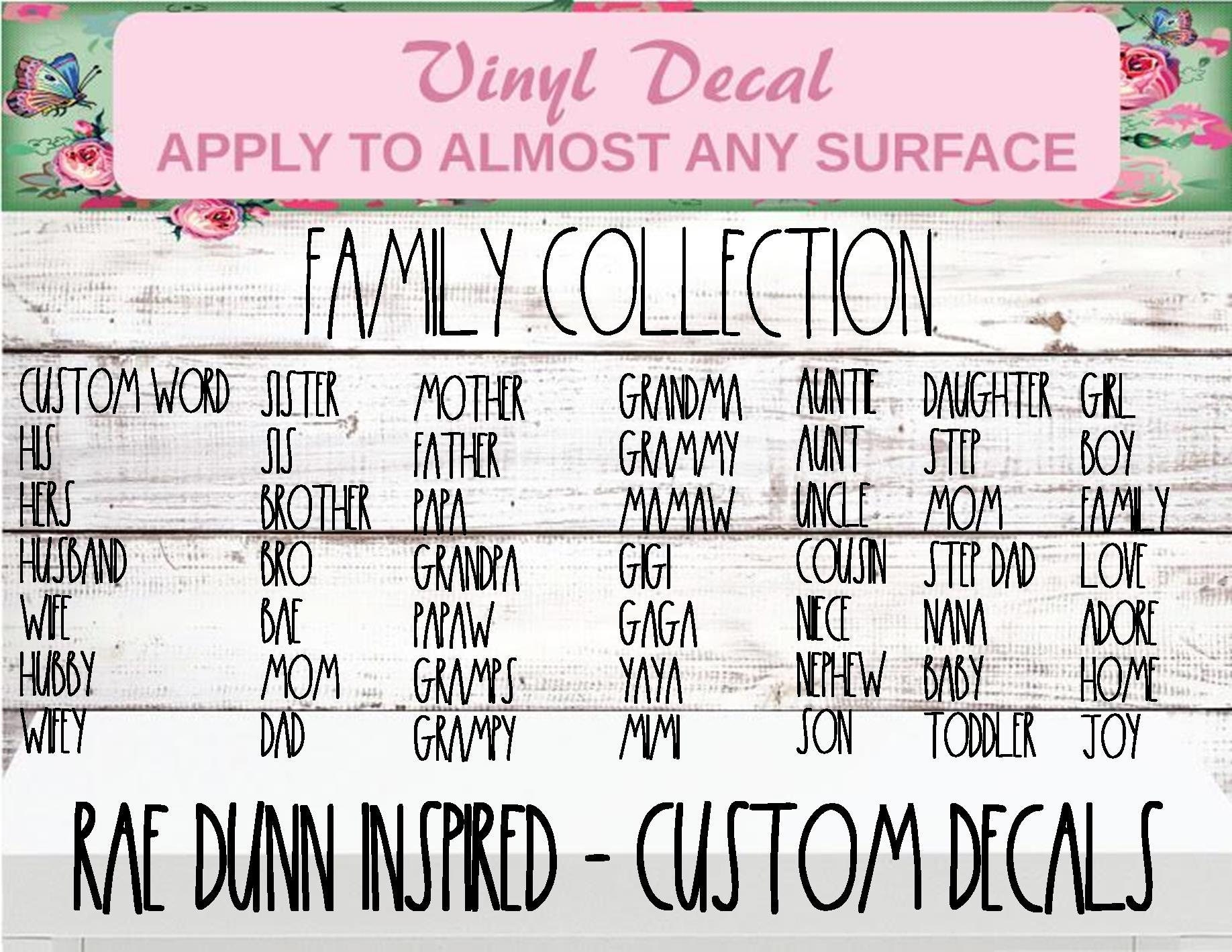 Rae Dunn Inspired Decal Custom Rae Dunn Inspired Decal | Etsy